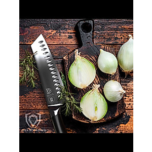Dalstrong Santoku Knife - 7 inch - Vanquish Series - Forged High Carbon German Steel - POM Handle - Razor Sharp Kitchen Knife Gift- Asian Vegetable Knife - NSF Certified