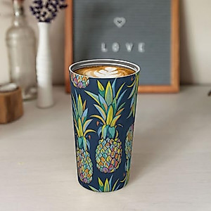 WANGXUEE Tropical Fruit Pineapple Print 500ml Stainless Steel Travel Tumbler Double Wall Vacuum Insulated Coffee Mug