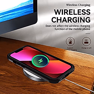 THMEIRA iPhone 13 Pro Max Heavy Duty Protection Case with Camera Slide Cover Screen Protector, Wireless Charging Case Compatible for Apple iPhone 13 Pro Max 6.7 inch, Black