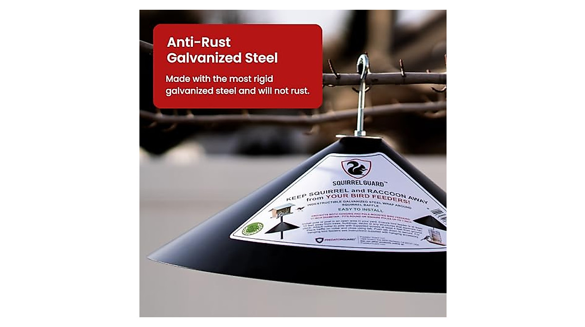 Predator Guard: Squirrel & Raccoon Proof Bird Feeder Baffle
