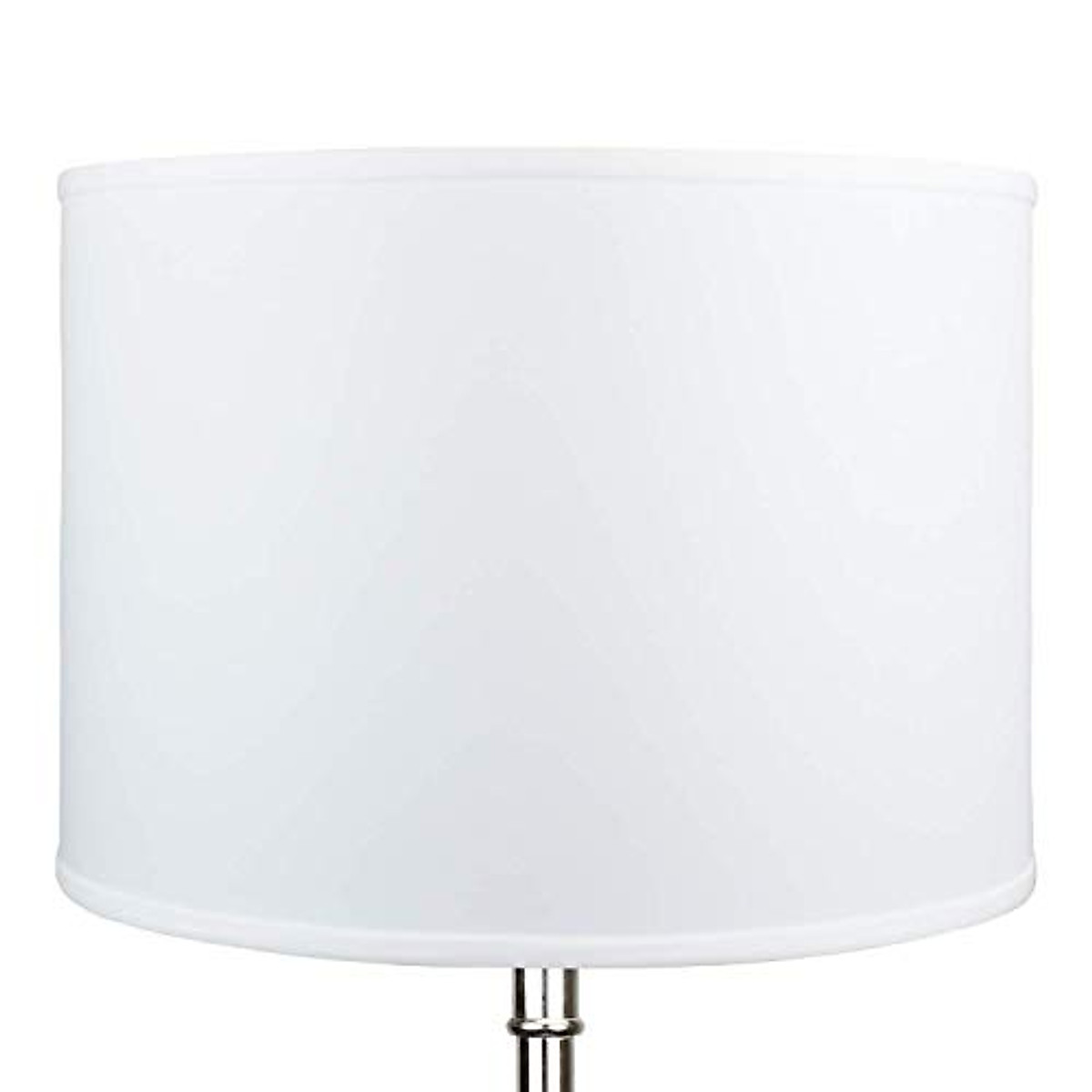 FenchelShades.com 18" Top Diameter x 18" Bottom Diameter 13" Height Cylinder Drum Lampshade USA Made (Linen White)
