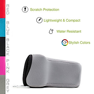 MegaGear MG581 Ultra Light Neoprene Camera Case compatible with Fujifilm X-T30 MII, X-T30, X-T20 (16-50mm / 18-55mm Lenses), X-T10 - Gray, PU Leather,Grey