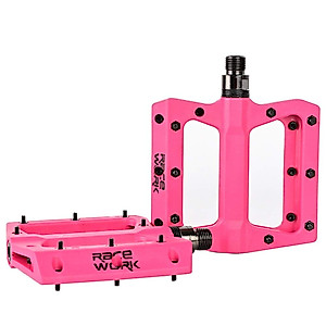 catazer Mountain Bike Pedals MTB Pedals BMX Pedals Nylon Fiber Non-Slip Bicycle Pedals Clycling Pedals (Pink)