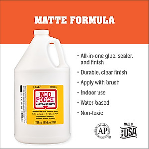 Mod Podge CS11304 Waterbase Sealer, Glue and Finish, 128 oz, Matte