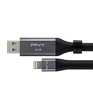 PNY 32GB DUO LINK iOS USB 3.0 OTG Flash Drive for iPhone & iPad and Computers - External Mobile Storage for photos, videos, and more