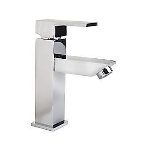 Single Handle Faucet for Bathroom Vanity - Made with Brass - Stain Resistant - Modern and Elegant Single Hole Bathroom Faucet Design - Chrome Finish - Grace Model by Flairwood Decor