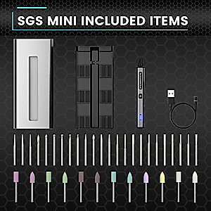 ARROWMAX Mini Cordless Engraving Pen, Polishing Pen with Aluminum Case, 36 Bits, Bluetooth, APP, Wireless Magnetic Charge, Cordless Engraving Machine for Jewelry, Wood ,Carving (SGS MINI)