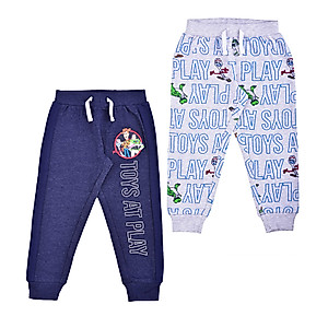 Disney Toy Story Boys 2 Pack Pants for Toddlers and Big Kids Light Grey