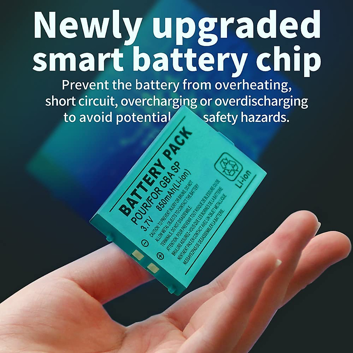 OSTENT 850mAh Rechargeable Lithium-ion Battery + Tool Pack Kit for Nintendo GBA SP Game Boy Advance SP