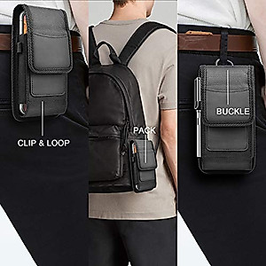 Tiflook Phone Holster for Motorola Moto G Power 2022 G Stylus 5G G Pure G Play G Fast G7 Power G7 Play G7 Plus G6 E 2020 E6 Z4 Z3 Nylon Cell Phone Pouch Belt Holder Carrying Case with Clip Loop, Black