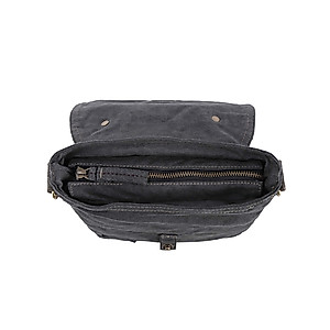 TSD Brand Coastal Canvas Crossbody Bag (Dark Grey)