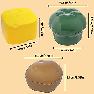YASYU Fruit and Vegetable Shaped Food Saver Storage Containers for Refrigerator,3pcs Plastic Vegetable Sealed Keeper Fresh Storage Box,Vegetable Crisper- Potato Storage, Broccoli Keeper, Cheese Saver