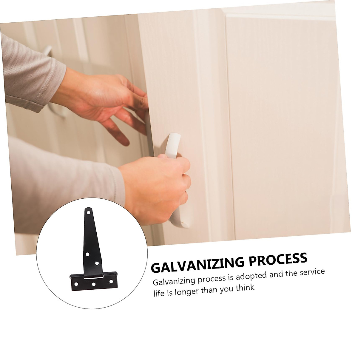 UKCOCO 6pcs 4 Barn Gate Hinges Black Cabinet Hinges Gate Hinges for Wooden Fences T Strap Hinges Square Barn Hinges Black Hinges Decorative Hinges 4 Inch Door Hinges Furniture Garden Shed