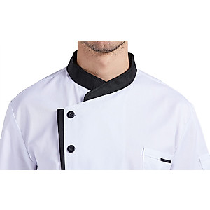 Nanxson Unisex Chef Jacket Men's Chef Coat Restaurant Kitchen Chef Uniform CFM0016 (White Shortsleeve, M)