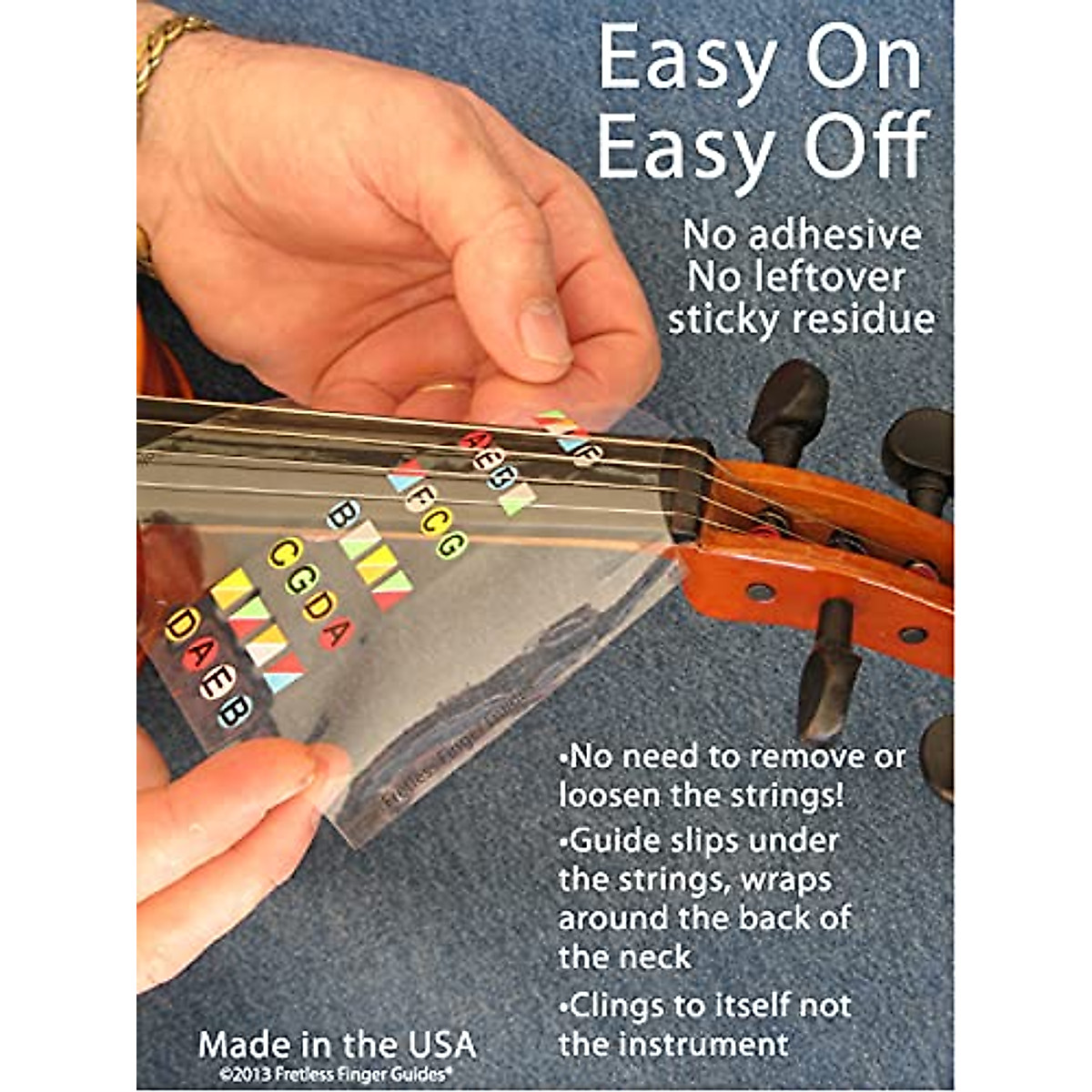 Fretless Finger Guides 4/4 Beginner Violin Finger Guide Helps You Learn to Play Violin Songs and Scales Quickly. No Glue or Adhesive