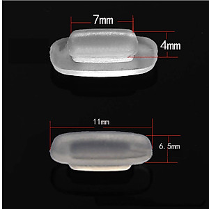 Eyeglass Nose Pads Pieces 11mm 4Pairs Replacement Square Rectangle Push Slide Slip in Silicone Nosepads for Eye Glasses Eyeglasses Sunglasses Costa Maui and More