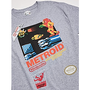 Nintendo Men's Vintage Metroid T-Shirt, Medium, Athletic Heather