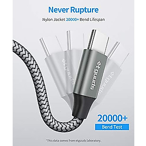 etguuds USB C Cable Fast Charging [4-Pack, 1/3/6/10 ft], Nylon Braided Type C Charger Cord Compatible with Samsung Galaxy S10 S9 S8 Plus S10E Note 20 10 9 8, A10e A20 A30 A50 A70 A51 A71, LG G6 G7 G8