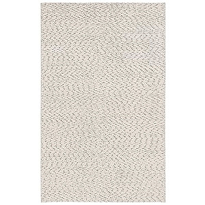 SAFAVIEH Natura Collection Area Rug - 4' x 6', Ivory, Handmade Textured Wool, Ideal for The Living Room, Bedroom, Dining Room (NAT621A-4)