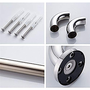 CRODY Stainless Steel Bathroom U-Shaped Handrail, Safety Support Armrest Rail,Wall-Mounted Straight Towel Rack/#Polish