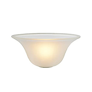 Aspen Creative 23505-01 Frosted Shade for Medium Base Socket Torchiere, Swag Lamp, Pendant, 9-5/8" Diameter x 4-1/8" High, 1 Pack Replacement Glass, Alabaster