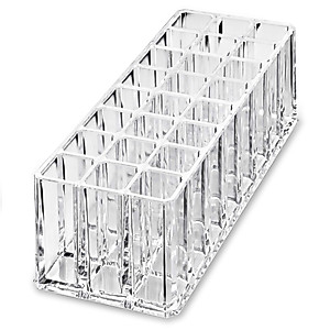 byAlegory Acrylic Makeup Beauty Brush Organizer | 24 Space Cosmetic Storage (CLEAR)