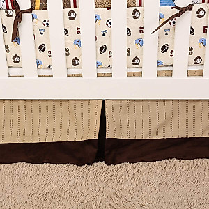 Brandream Crib Bedding Sets for Boys Happy Friends and Family Time - Sport Bedding Set | 3-Piece Nursery Set | Baby Quilt, Fitted Crib Sheet, Crib Skirt Included