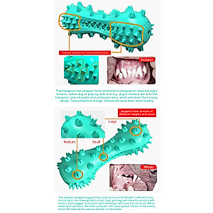 ASWER Dog Chew Toothbrush Toys for Small Medium Large Dogs Dental Care, Squeaky Teeth Cleaning Toy for Aggressive Chewers Large Breed Indestructible Tough Dog Toothbrush Stick Blue