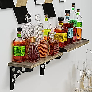 MDLUFFY Floating Shelves Set of 2 Home Decor Wall Mounted Rustic Retro Storage Shelf Rack for Office Bedroom Living Room