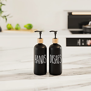 Soap Dispenser,Dish Soap Dispenser for Kitchen Sink.Glass Hand Soap Dispenser, Modern Farmhouse Decor Dish Soap Dispenser for Bathroom,Kitchen Sink Decor