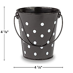 Teacher Created Resources Buckets Set, Set of 6, Black Polka Dots (TCR6059)