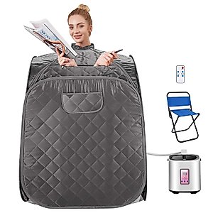 OPPSDECOR Portable Steam Sauna Spa, Personal Indoor Sauna Tent Remote Control&Chair&Timer Included, One Person Sauna for Therapeutic Relaxation Detox at Home