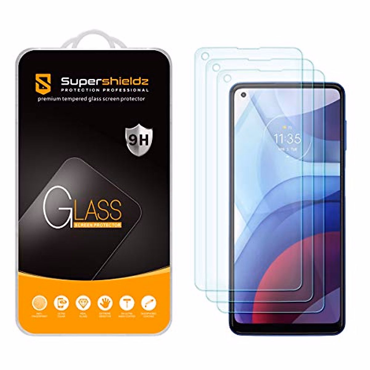 (3 Pack) Supershieldz Designed for Motorola Moto G Power (2021) [Not Fit for 2020/2022 Version] Tempered Glass Screen Protector, Anti Scratch, Bubble Free