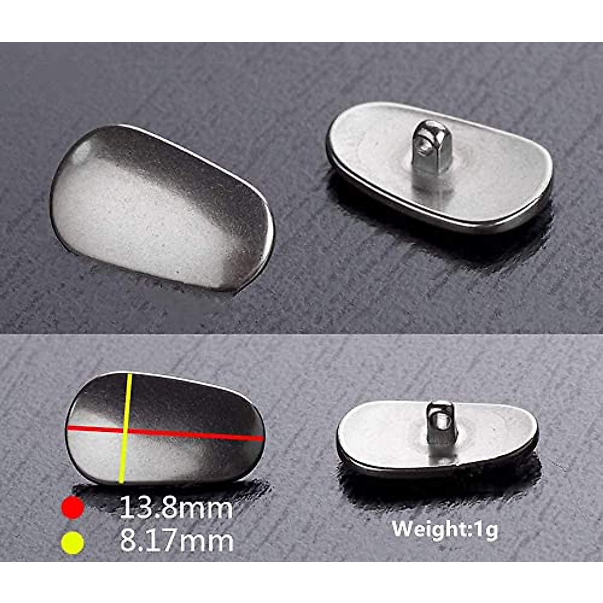 BEHLINE Glasses Nose Pads Screw-in Eyeglasses Nose Pads Glasses Nose Piece Repair Kits (14mm)