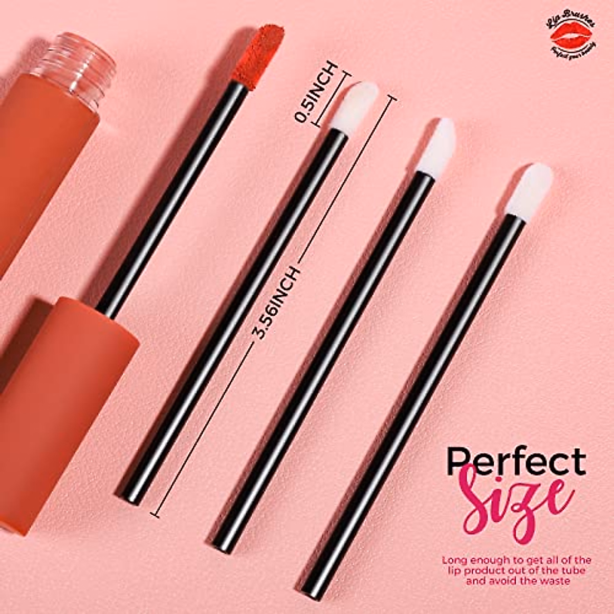 Teenitor 600 Pcs Disposable Lip wands Lip Applicators Disposable, Lipstick Testers Wands Lint Free Applicators for Makeup Lip Brushes Wands Makeup Beauty Tool Black