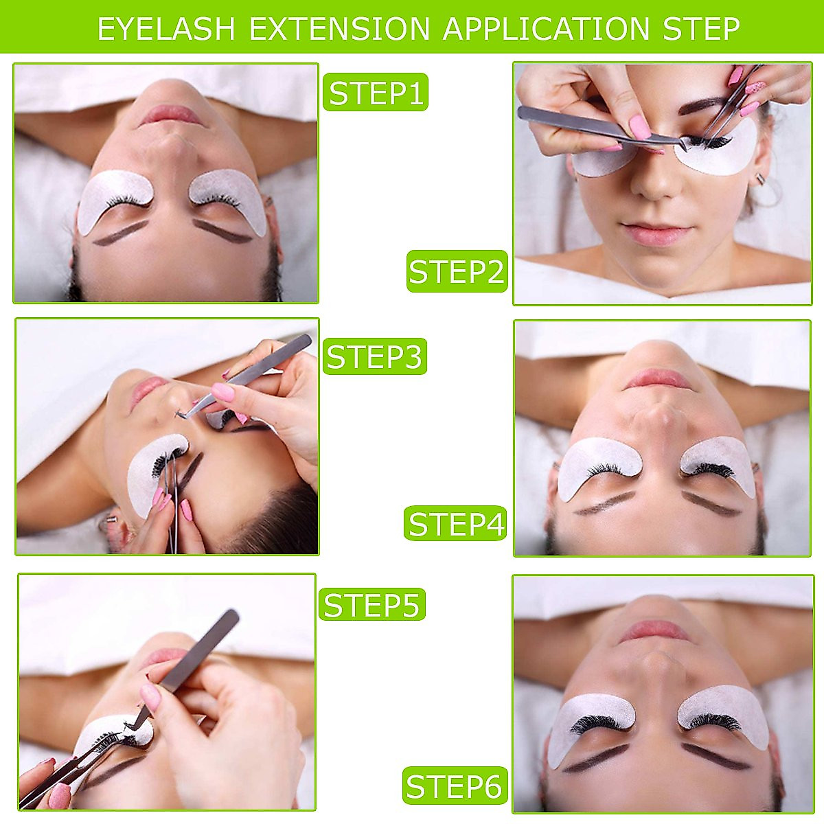 Qleng Eye Pads Lash Extensions Kit, 110 Pairs Hydrogel Patch Gel Pad Beauty Makeup Tool for Under Eyes Eyelash Extension