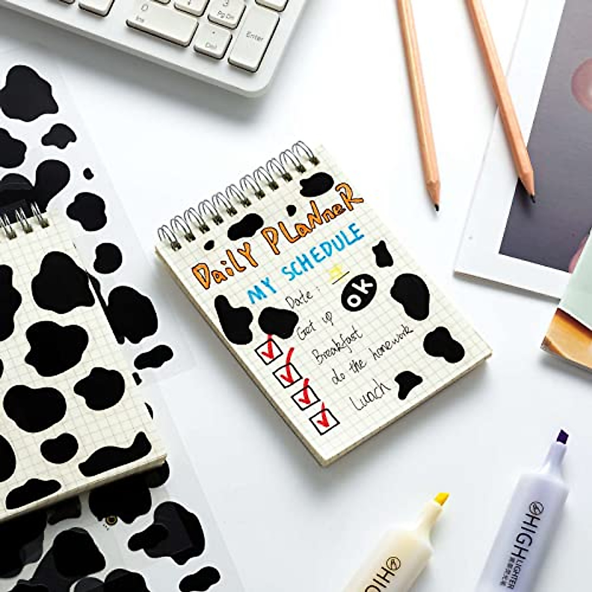 600Pcs Cow Print Stickers, Self-Adhesive Wall Decals Vinyl Print, Black Waterproof Animal Stickers for Cow Themed Bathroom, Nursery, Bedroom and Living Room Wall Decor