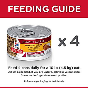Hill's Science Diet Wet Cat Food, Adult, Healthy Cuisine, Roasted Chicken & Rice for Healthy Weight & Weight Management, 2.8 oz Cans, 24-pack