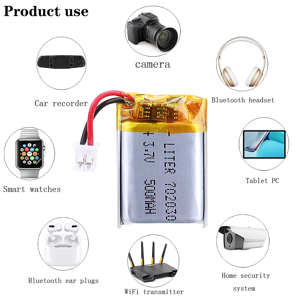 Liter energybattery 3.7V Lipo Battery 500mAh Rechargeable Lithium ion Polymer Battery 702030 Lithium Polymer ion Battery with JST Connector