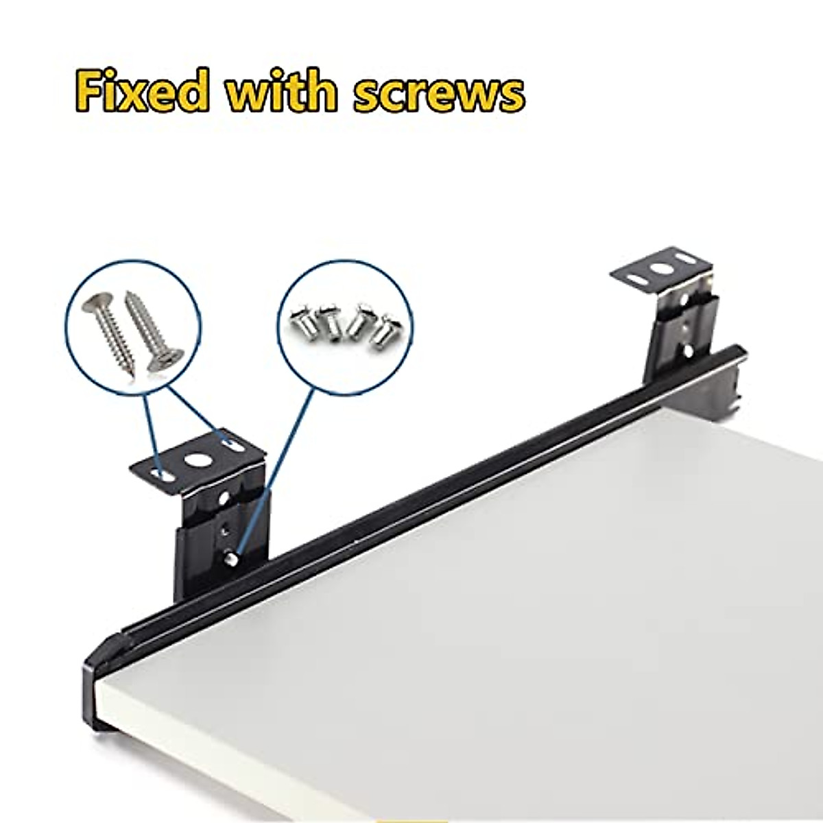 Drawer Slides 14inch Heavy Duty Metal Ball Bearing Slides Rails - for Under Table Keyboard Shelf Runners, Keyboard Tray Guides, Cabinet Furniture Slides, Drawer Repair Kit (Color : Black, Size : 350