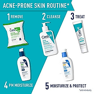 CeraVe Salicylic Acid Acne Treatment with Glycolic Acid and Lactic Acid | AHA/BHA Acne Gel for Face to Control and Clear Breakouts | Fragrance Free, Paraben Free, Oil Free & Non-Comedogenic|1.35 Ounce