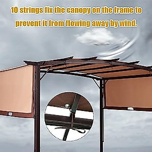 BBQ Gazebo Canopy 12' x 9' Pergola Kit Metal Frame Gazebo &Canopy Cover Patio Furniture Shelter Grill Gazebo Shelter for Patio, Garden