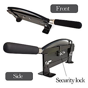 Professional Flower Stem Cutter, Large Floral Processing Tool Kit with 14-Inch Carbon Steel Blade, Rose Thorn Removal Tool, Table Mounted with Safety Latch.