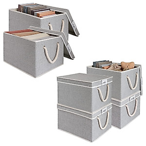 LoforHoney Home Bundle- Storage Bins with Lids XLarge, Light Gray, 2-Pack & 4-Pack