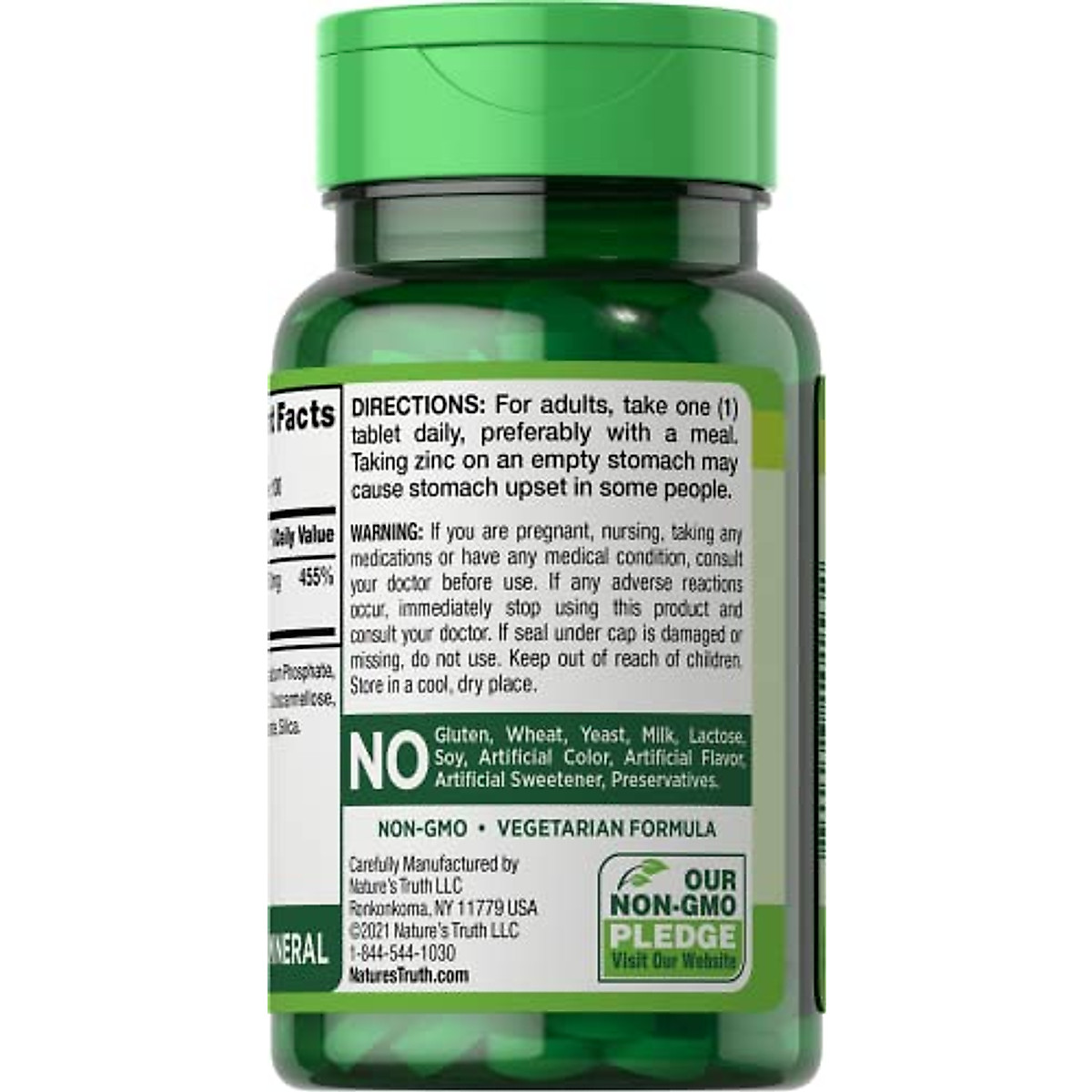 Nature's Truth Zinc 50 mg Chelated Supplements, 100 Count, Pack of 3