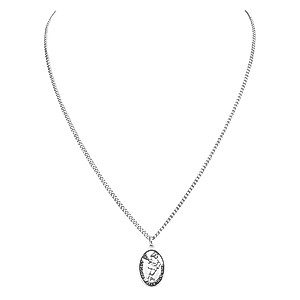 Rosemarie's Religious Gifts Women's Sterling Silver Saint Christopher Protect This Athlete Sports Medal Pendant Necklace, 18" (Lacrosse)