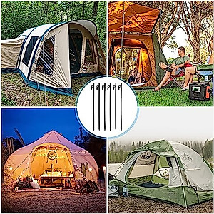Baoz 20Pcs 16" Heavy Duty Tent Stakes Metal Camping Tarp Pegs Steel Tent Spikes for Tent Tarp Outdoor Trip Canopy Large Hard Ground Rocky Soil,Tent Stake Heavy Duty, Stakes Heavy Duty