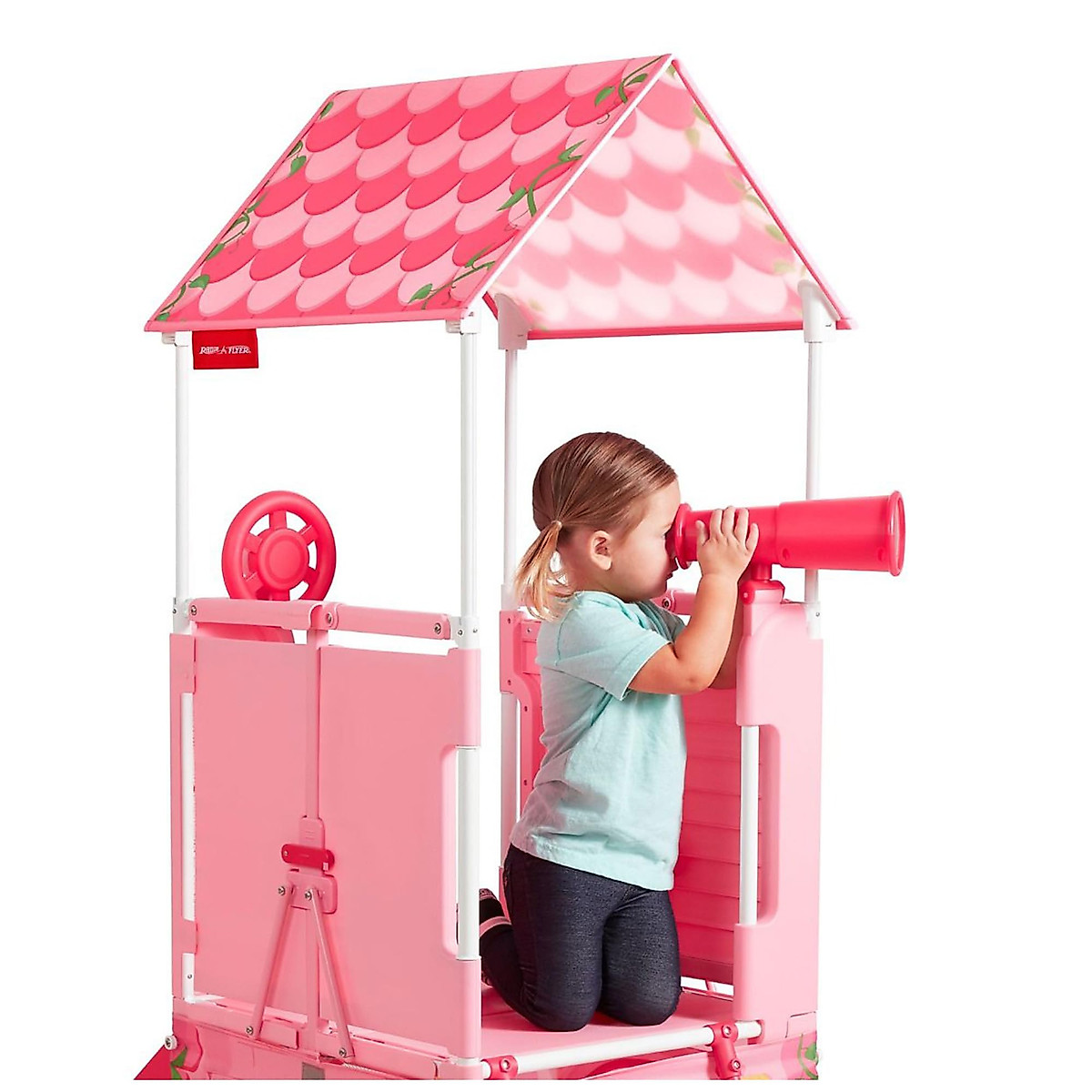 Radio Flyer Play & Fold Away Princess Castle, Toy Slide, Fort, & Climbing Playhouse