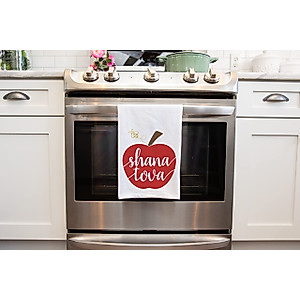 Rosh Hashanah Kitchen Towel, Apple and Bee Shana Tova Challah Proofing Towel, Jewish Holiday Hostess Gift (Shana Tova Apple Honey Bee)