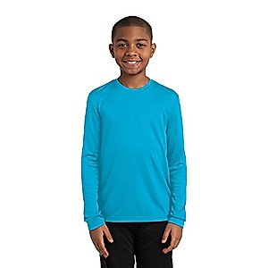 Sport-Tek Youth Long Sleeve PosiCharge Competitor Tee L Atomic Blue
